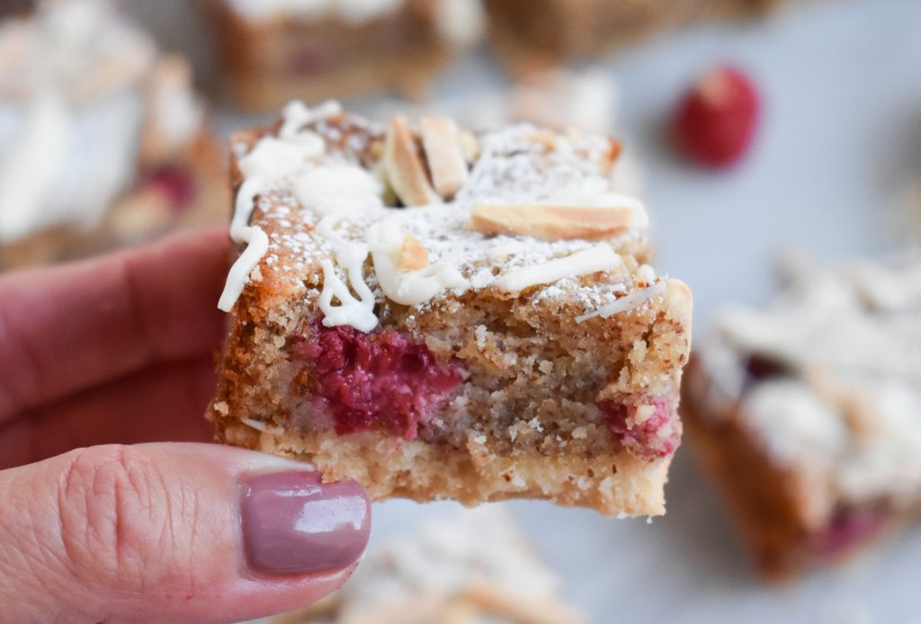 Gourmet Low-FODMAP Raspberry Frangipane Bars with White Chocolate ...
